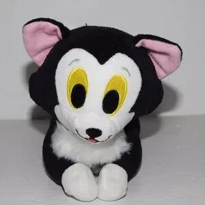 Disney | Toys | Disney Pinocchio Figaro Black White Laying Cat 8 Plush ...